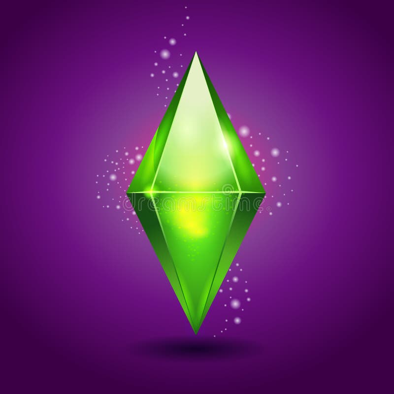 Green Magic Crystal On Purple Background Stock Vector - Illustration of ...