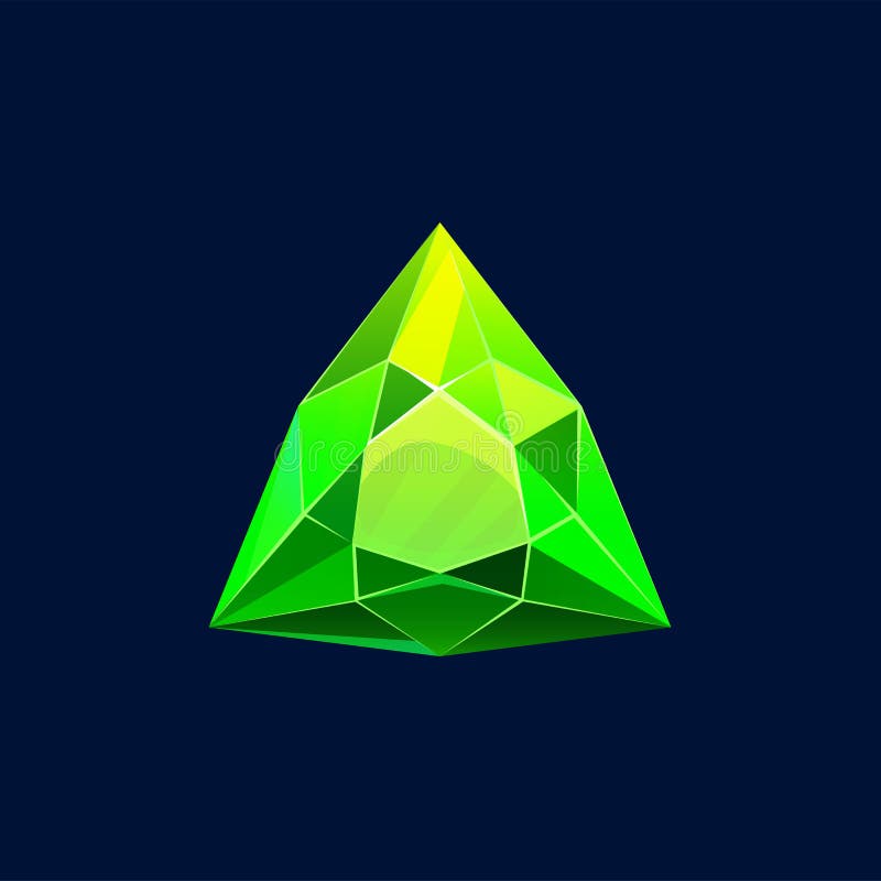 Green Magic Crystal, Emerald or Beryl Vector Icon Stock Vector ...