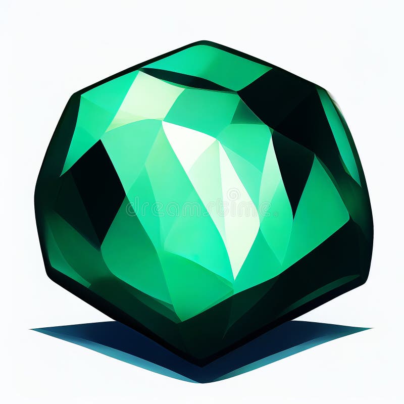 Green Magic Emerald. a Sparkling Gemstone in the Rough. Simple Artistic ...