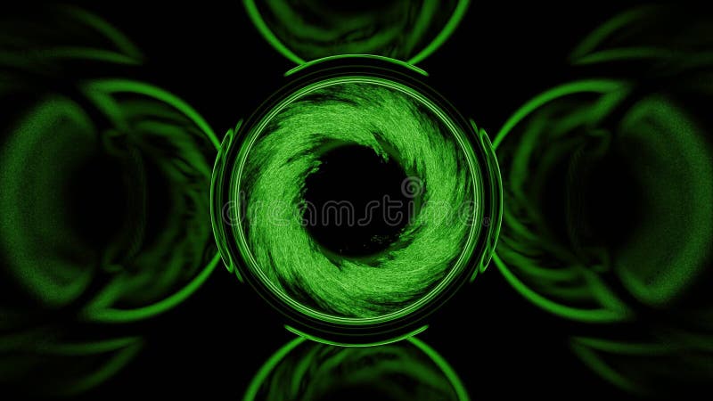 Green Magic Portal Circle Seamless Loop. Abstract Cyclone on Black ...