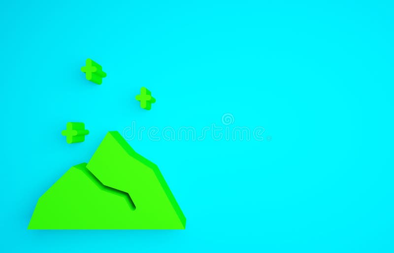 Green Magic Powder Icon Isolated on Blue Background. Minimalism Concept ...