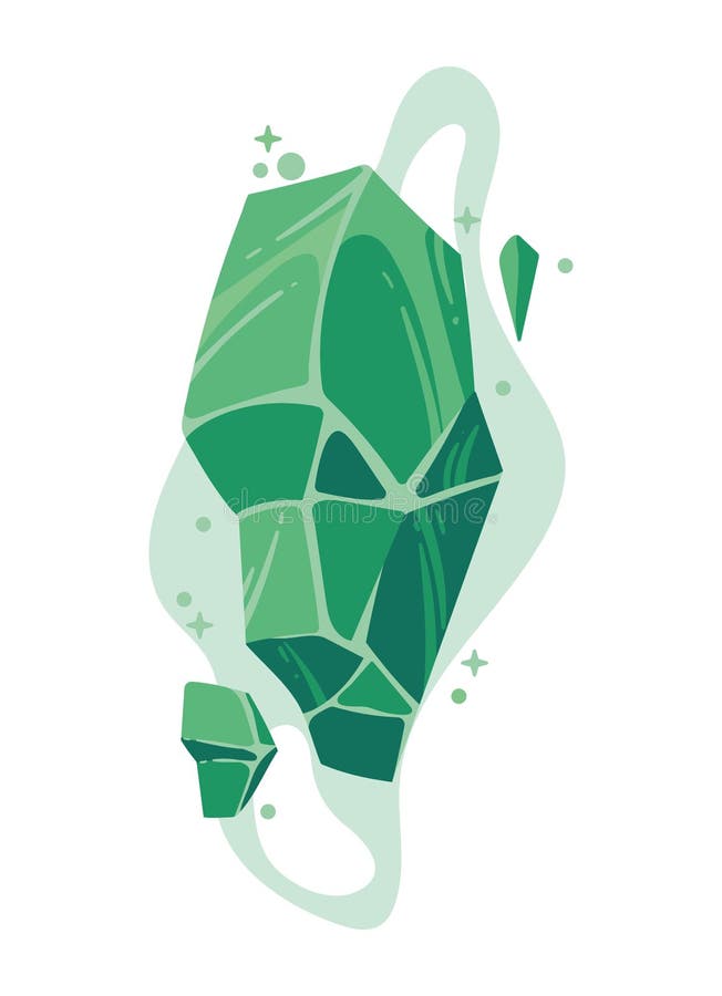 Green magic rock stock vector. Illustration of glow - 264385177