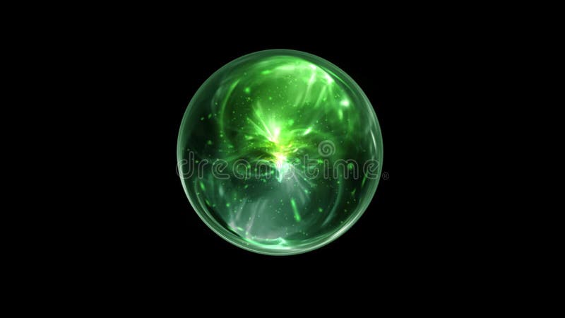 Green Magical Orb Spin on a Blue Screen Background Stock Footage ...