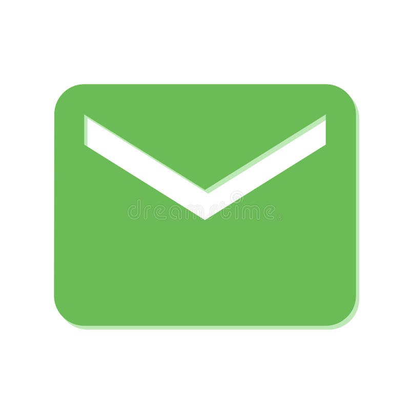 Green Email Sign On White Background Stock Illustration - Illustration ...