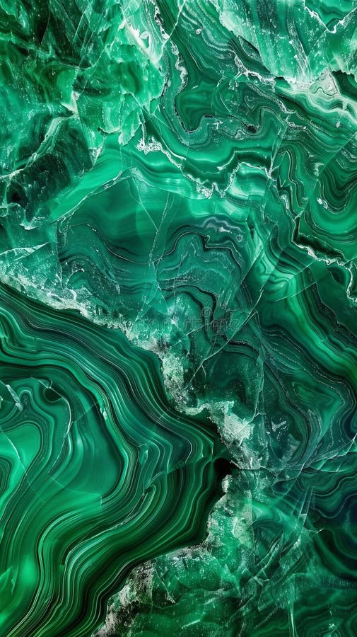 Green Malachite Gemstone Texture, Abstract Wavy Pattern. Natural ...