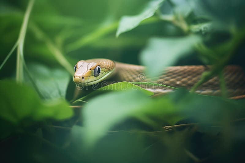 Green Mamba Amidst Green Foliage Stock Illustration - Illustration of ...