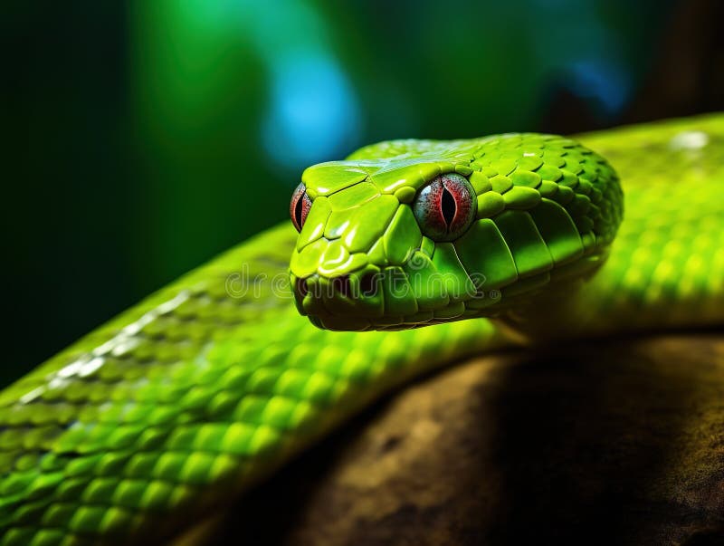 Green mamba snake stock illustration. Illustration of mamba - 293686929