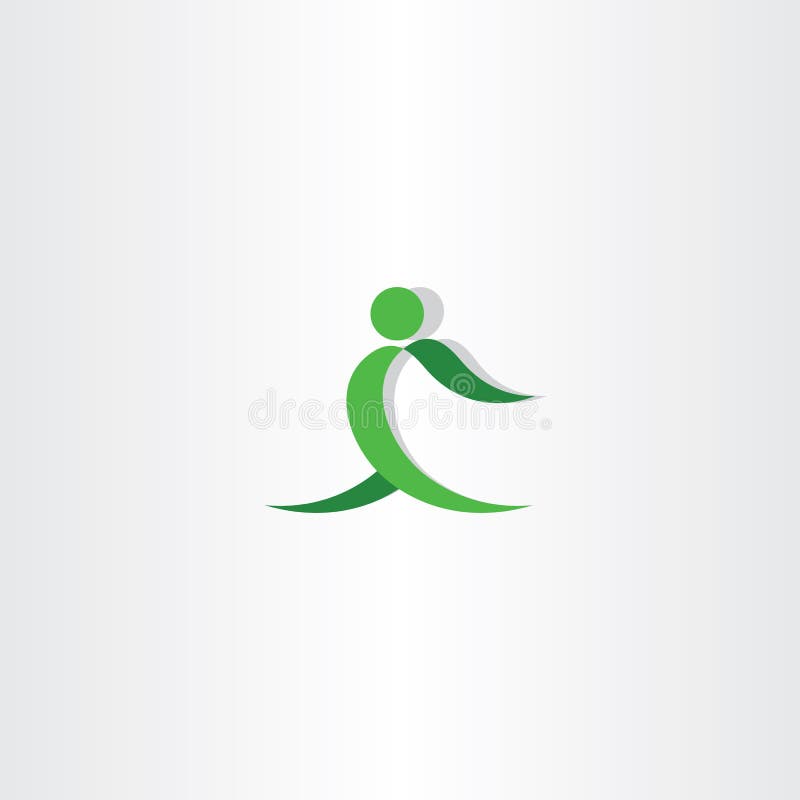 Green Man Exercise Logo Vector Icon Stock Vector - Illustration of ...