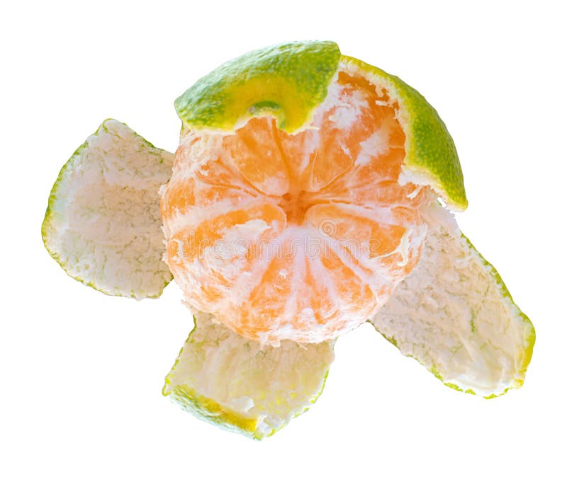 Green Mandarin Isolated on White Background Stock Image - Image of peel ...