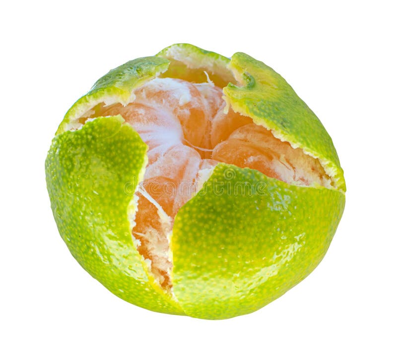 Green Mandarin Isolated on White Background Stock Image - Image of ...