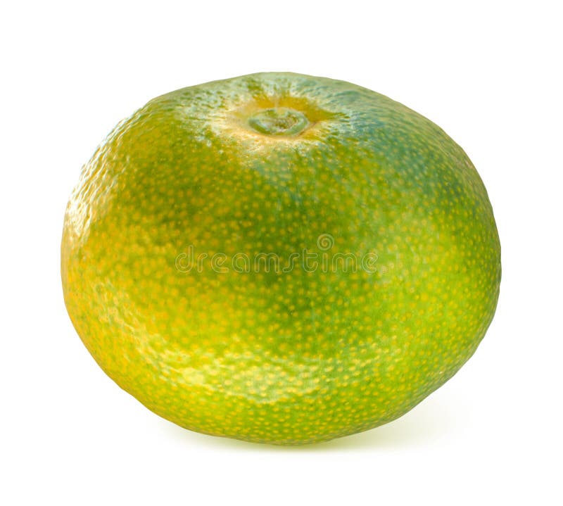 Green Mandarin Isolated On White Background Stock Image - Image of peel ...