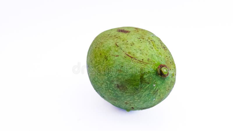 Green Mango Close-up, Presented on a White Background Stock Image ...