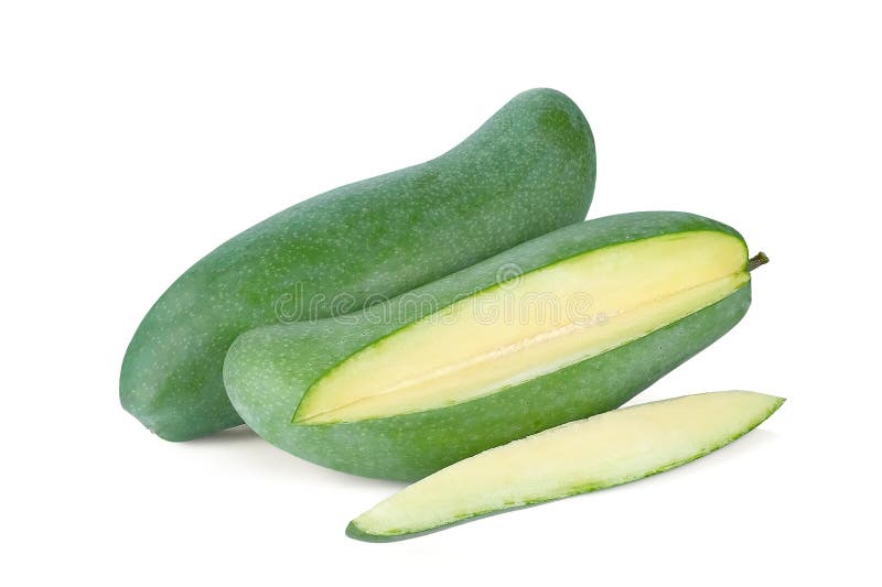 Green Mango Isolated on White Background Stock Image - Image of white ...