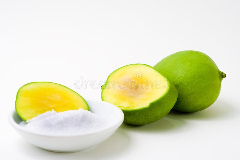 Sliced green mango stock photo. Image of isolated, diet - 2297786