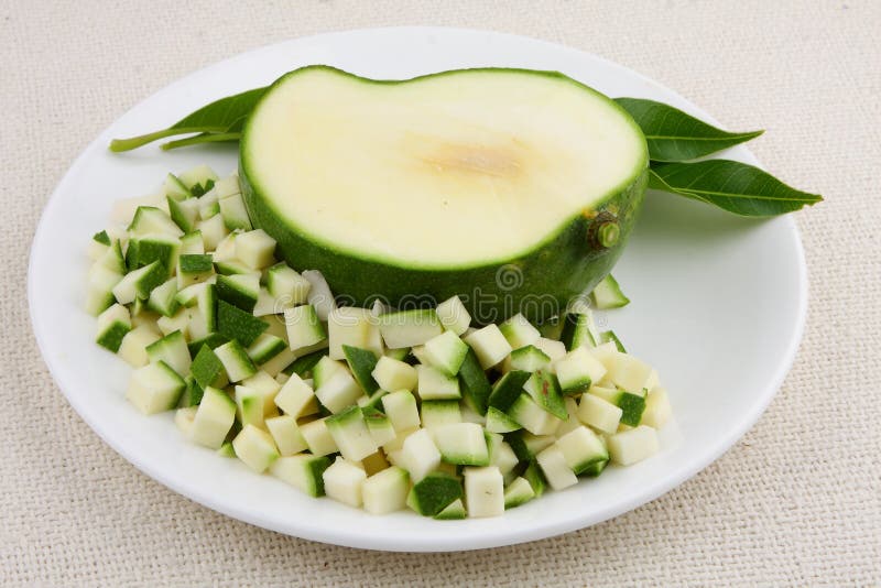 Green Mango Small slices stock photo. Image of flavor - 42772290