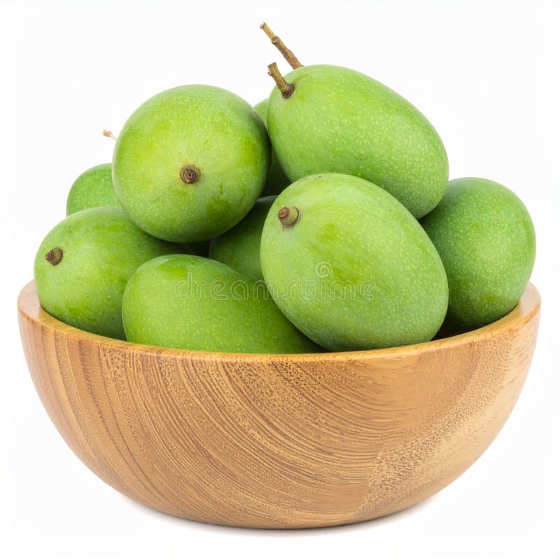 Green Mangoes Illustration Side Angle View Stock Illustration ...