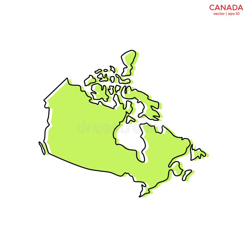 Outline Map of Canada Vector Design Template. Editable Stroke Stock ...