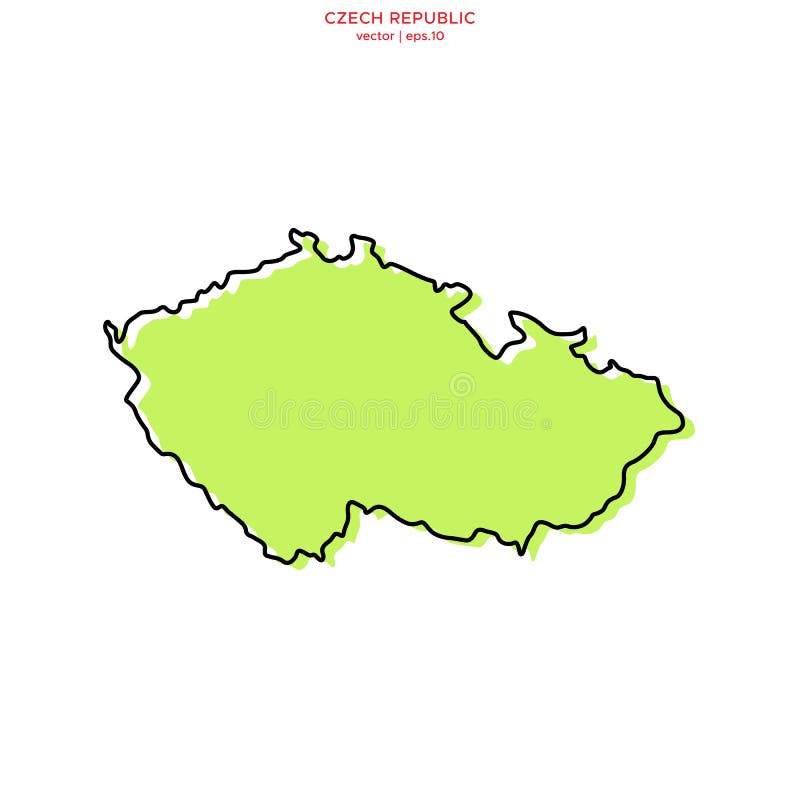 Czech Republic Vector Black Outline Map Stock Illustrations – 445 Czech ...