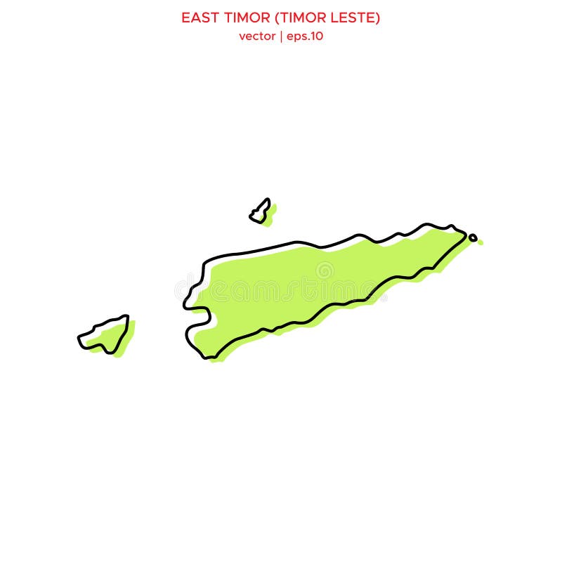 Green Map of East Timor with Outline Vector Design Template. Editable ...