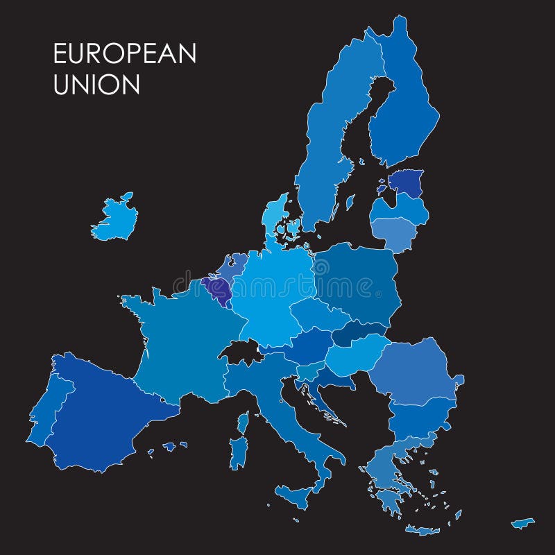 Green Map of EU. Vector Illustration. Shape and Graphic Illustration ...