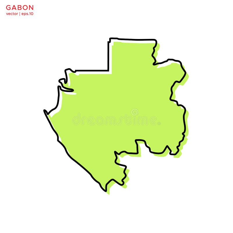 Outline Map Of Gabon Vector Design Template Editable Stroke Stock