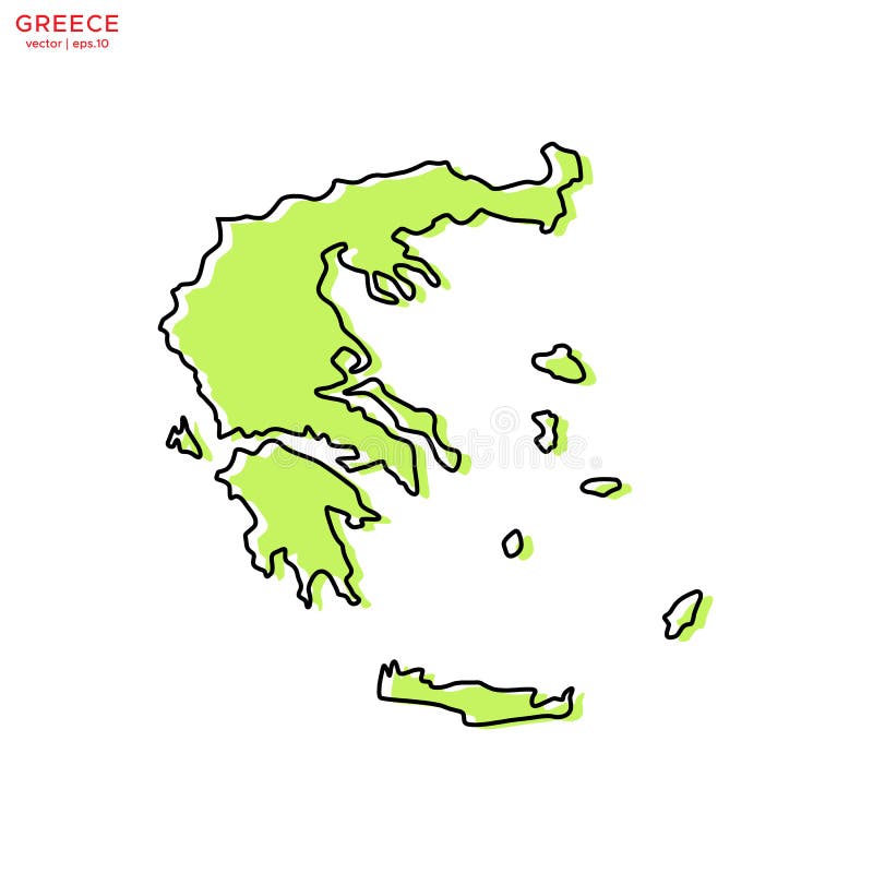Outline Map of Greece Vector Design Template. Editable Stroke Stock ...