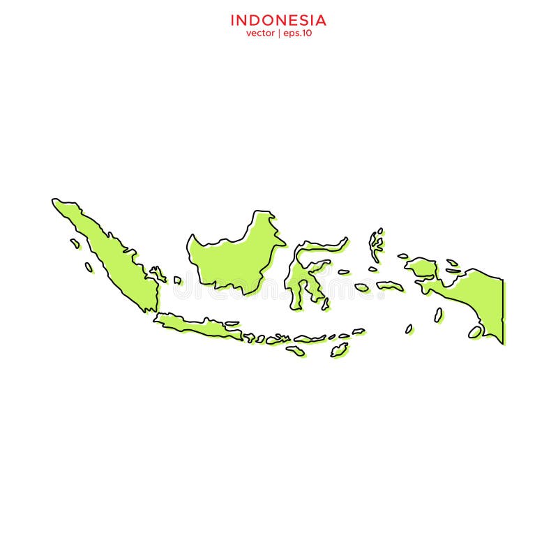 Indonesia Outline Map Vector Illustration Stock Vector - Illustration ...