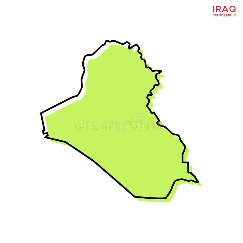 Iraq Editable Outline Map. Vector Illustration Stock Vector ...