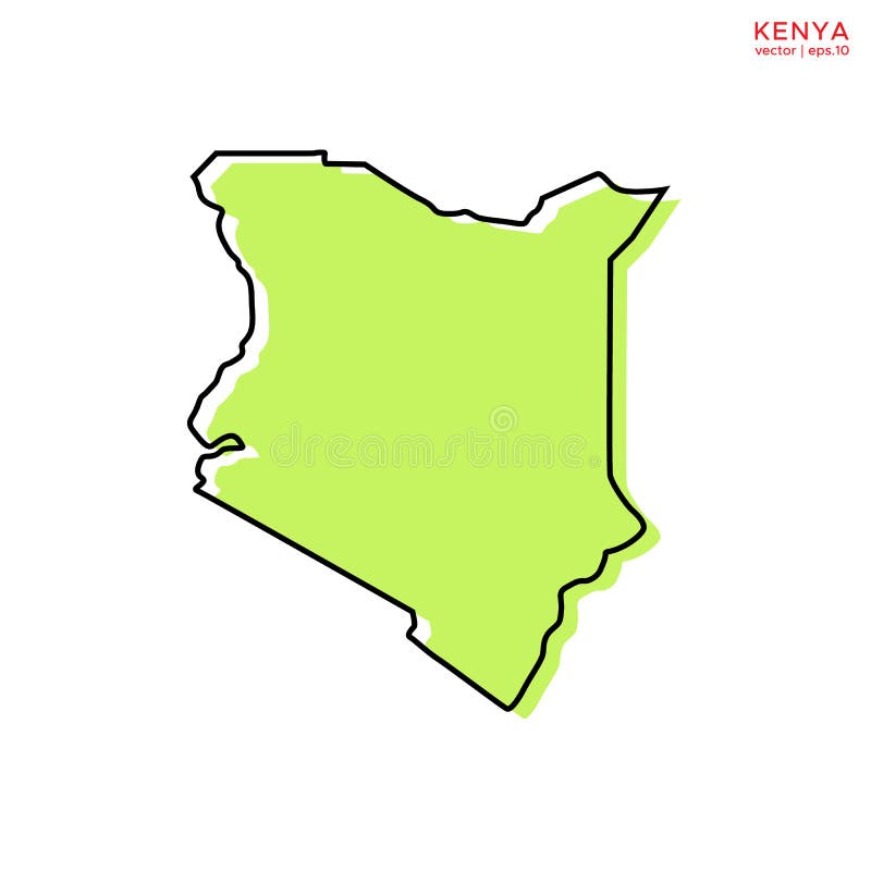 Kenya Editable Outline Map. Vector Illustration Stock Vector ...