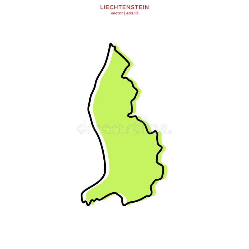 Liechtenstein Map Outline Vector Illustration Stock Vector ...