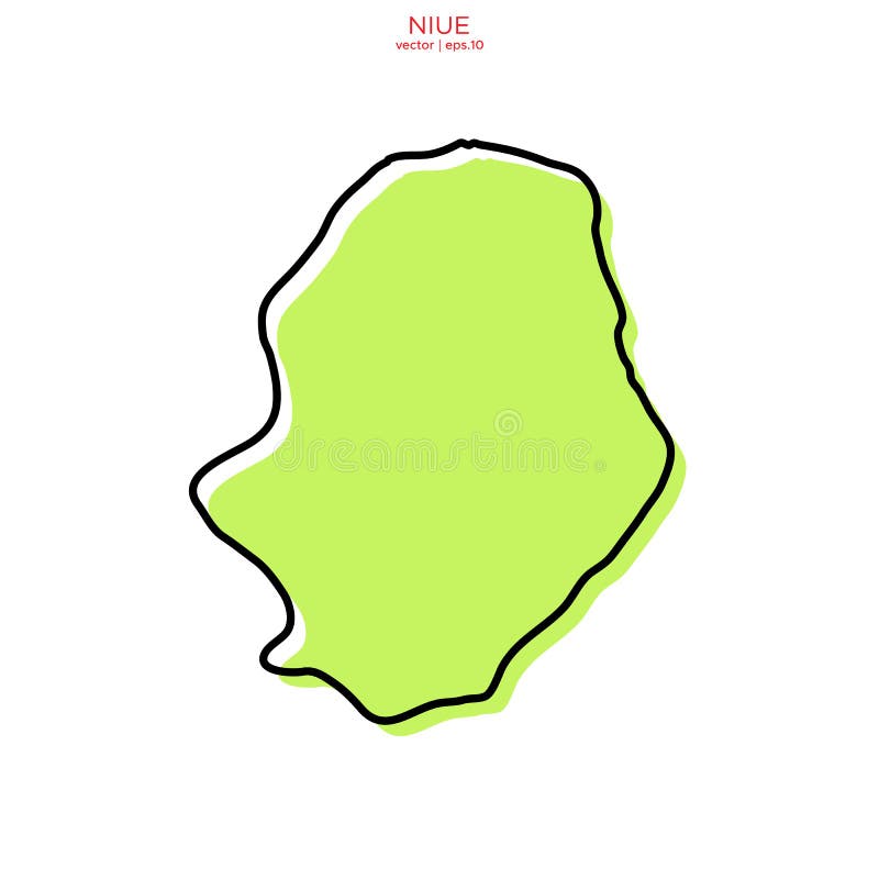 Outline Map of Niue Vector Design Template. Editable Stroke Stock ...