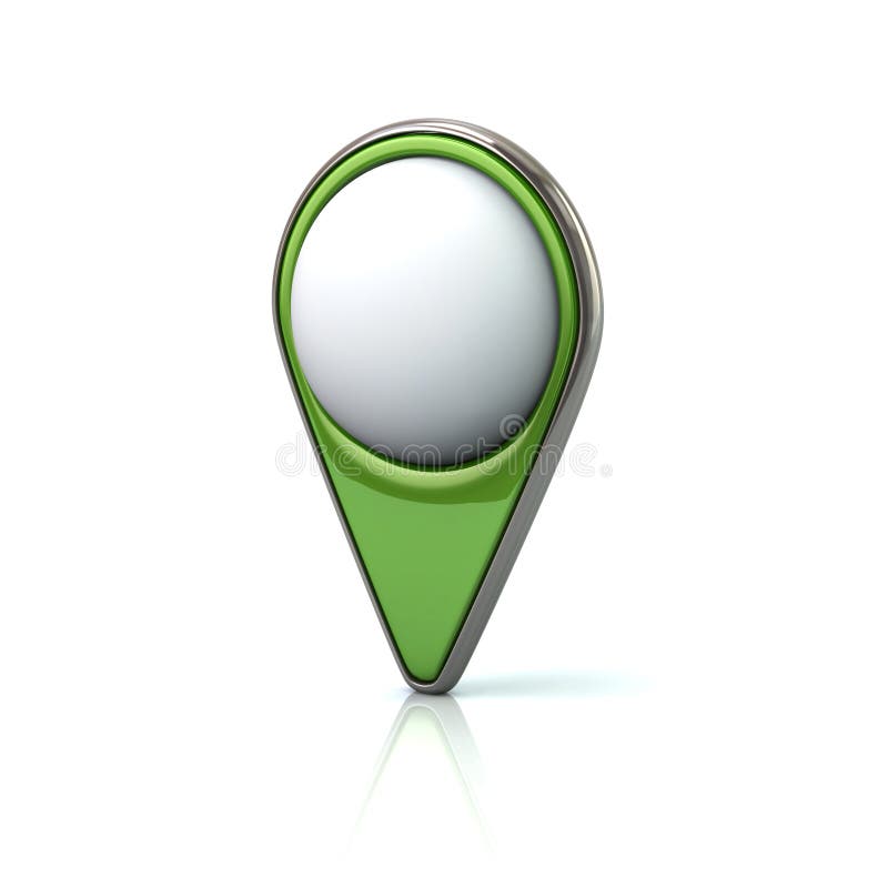 Green map pin on white stock illustration. Illustration of drawing ...