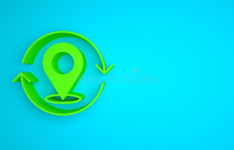Green Map Pin Icon Isolated on Blue Background. Navigation, Pointer ...