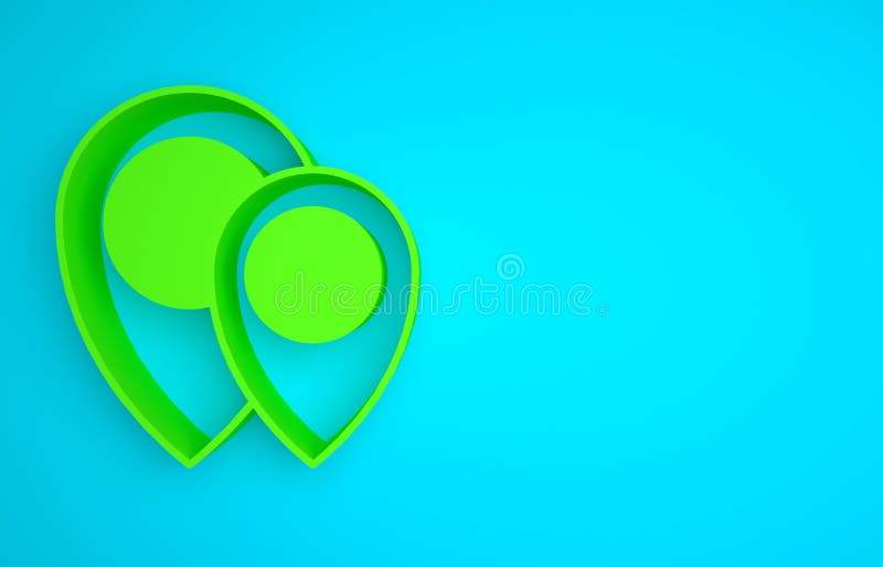 Green Map Pin Icon Isolated on Blue Background. Navigation, Pointer ...