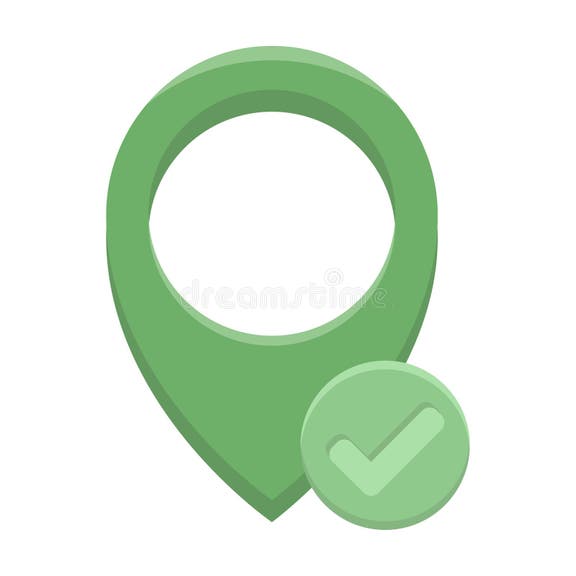 Green Map Pin. Location Check Symbol. Pointer Position Icon. Vector ...