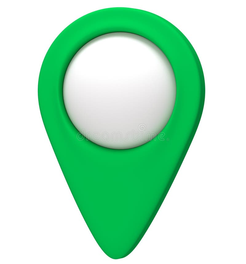 Green Map Pointer 3d Pin. Location Symbol Isolated on White Background ...