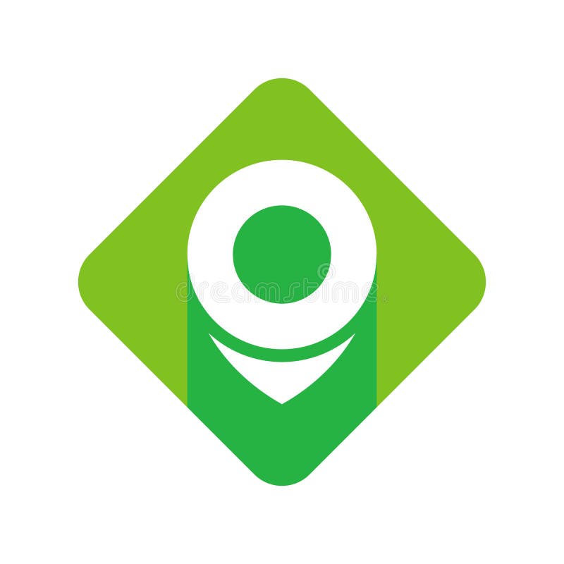 Green Map Pointer Logo Template, Flat Style Illustration, Abstract ...