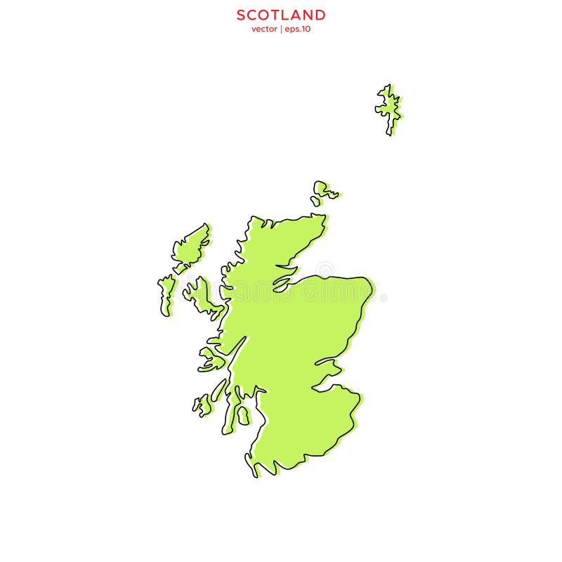 Scotland Outline Map Country Shape State Borders National Symbol Flag ...