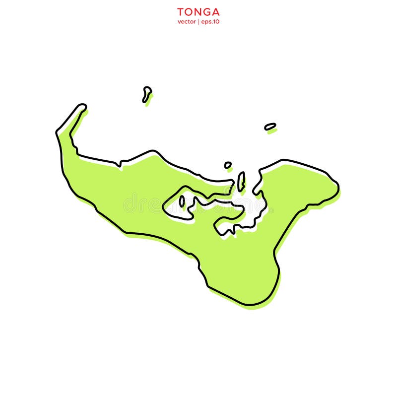 Outline Map of Tonga Vector Design Template. Editable Stroke Stock ...
