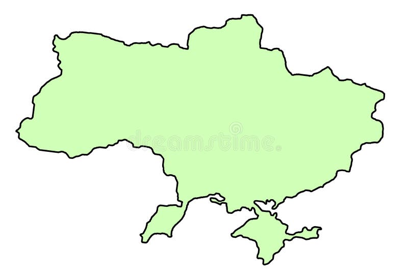Green Map of Ukraine on a White Background Close Up. Outline of Ukraine ...