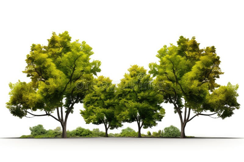 Green Maple Tree Isolated on White Background for Landscape and ...