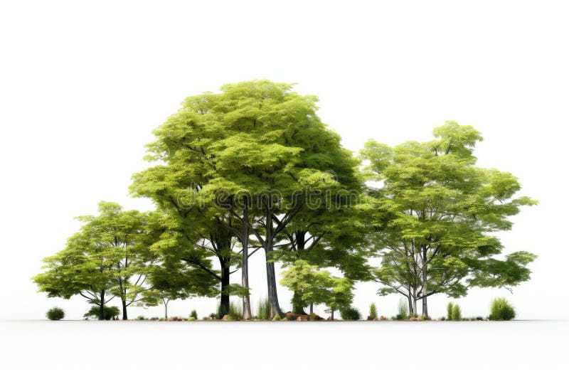 Green Maple Tree Isolated on White Background for Landscape and ...