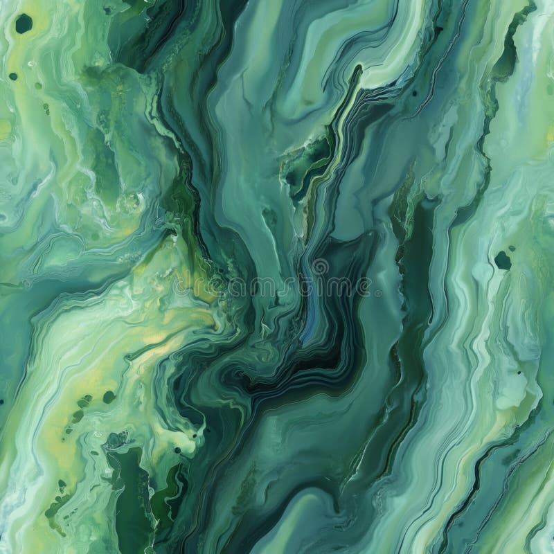 Green Marble Abstract Texture with Fluid Swirling Patterns and Organic ...