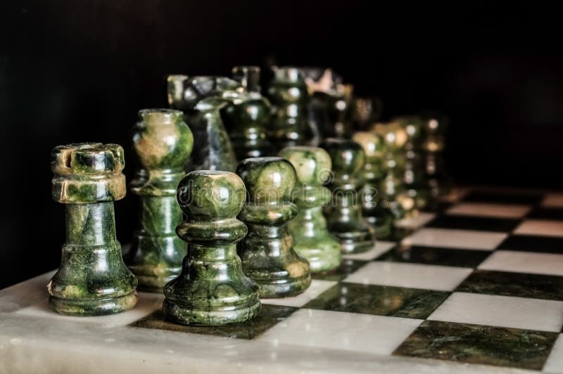 Green marble chess board stock photo. Image of dark, chess - 54970384