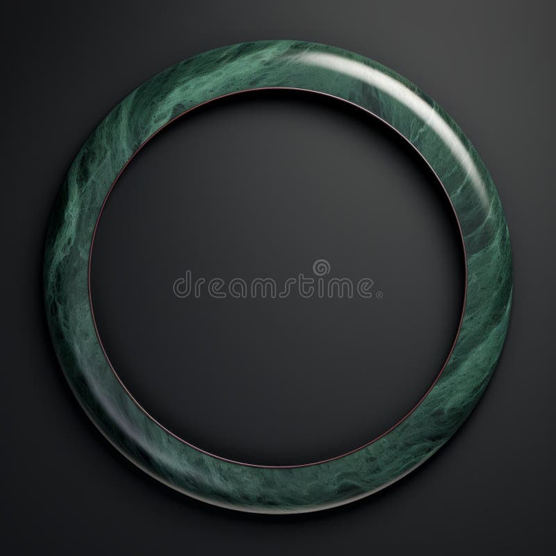 Green Marble Minimalistic Round Picture Frame. Stock Illustration ...