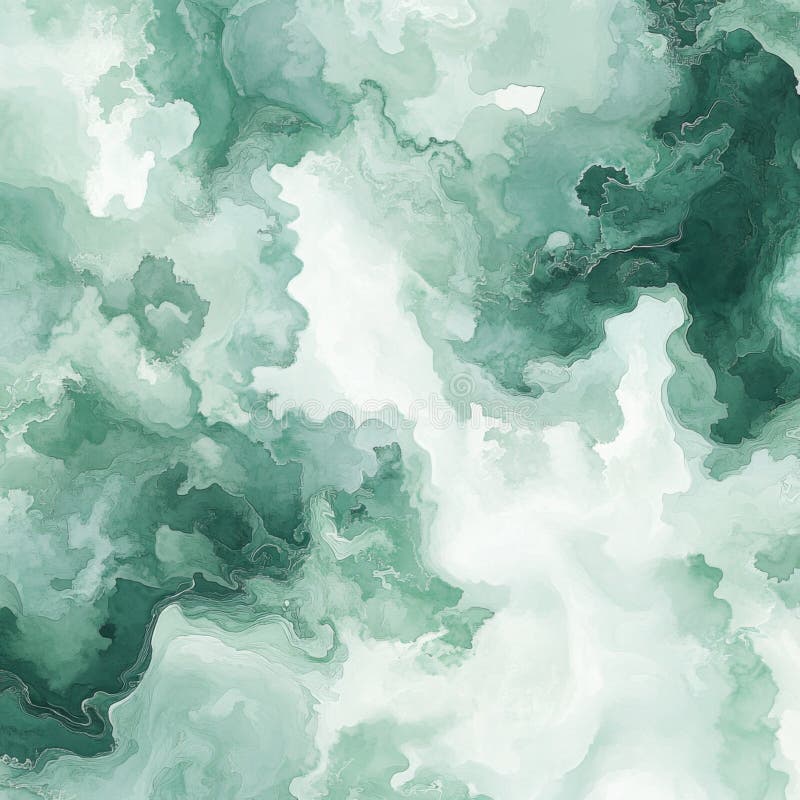 Green Marble Pattern with Fluid Texture and Organic Swirls in Abstract ...