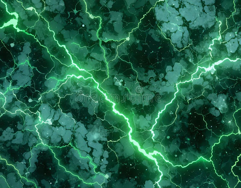 Green Marble Texture with Vibrant Lightning Cracks Stock Illustration ...