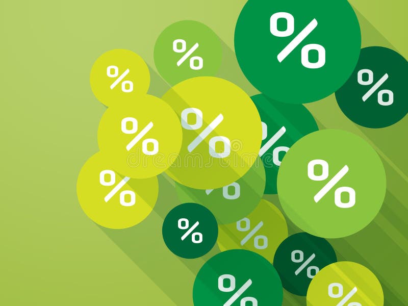 Green Mark Percent Discount Stock Illustration - Illustration of offer ...