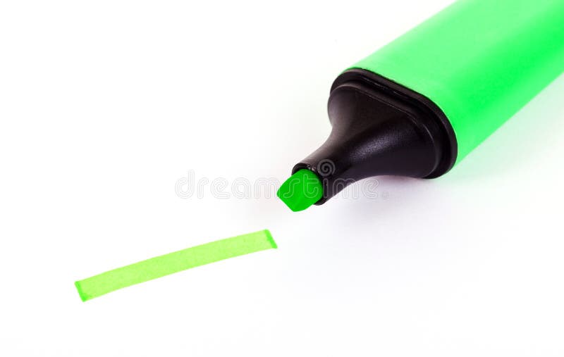 Green Marker Macro Closeup, Vertical Isolated Large Detailed Studio ...