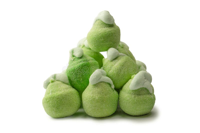 Green Marshmallow Candy Isolated on White Background Stock Photo ...